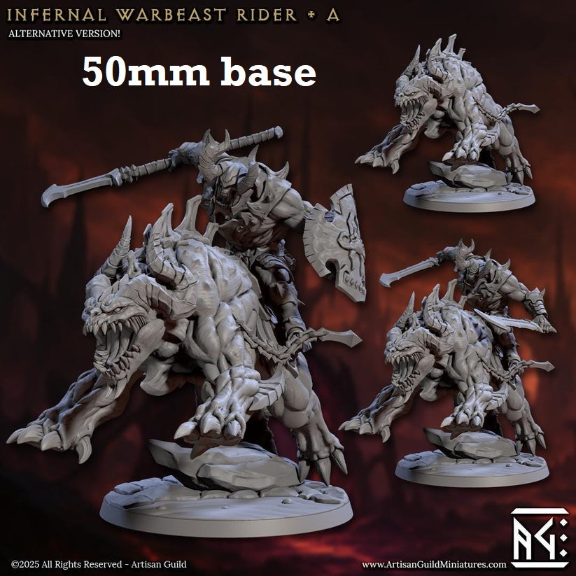 Infernal Belzatu Warbeast Riders: Sculpt A (Demon Warrior Cavalry Unit ...
