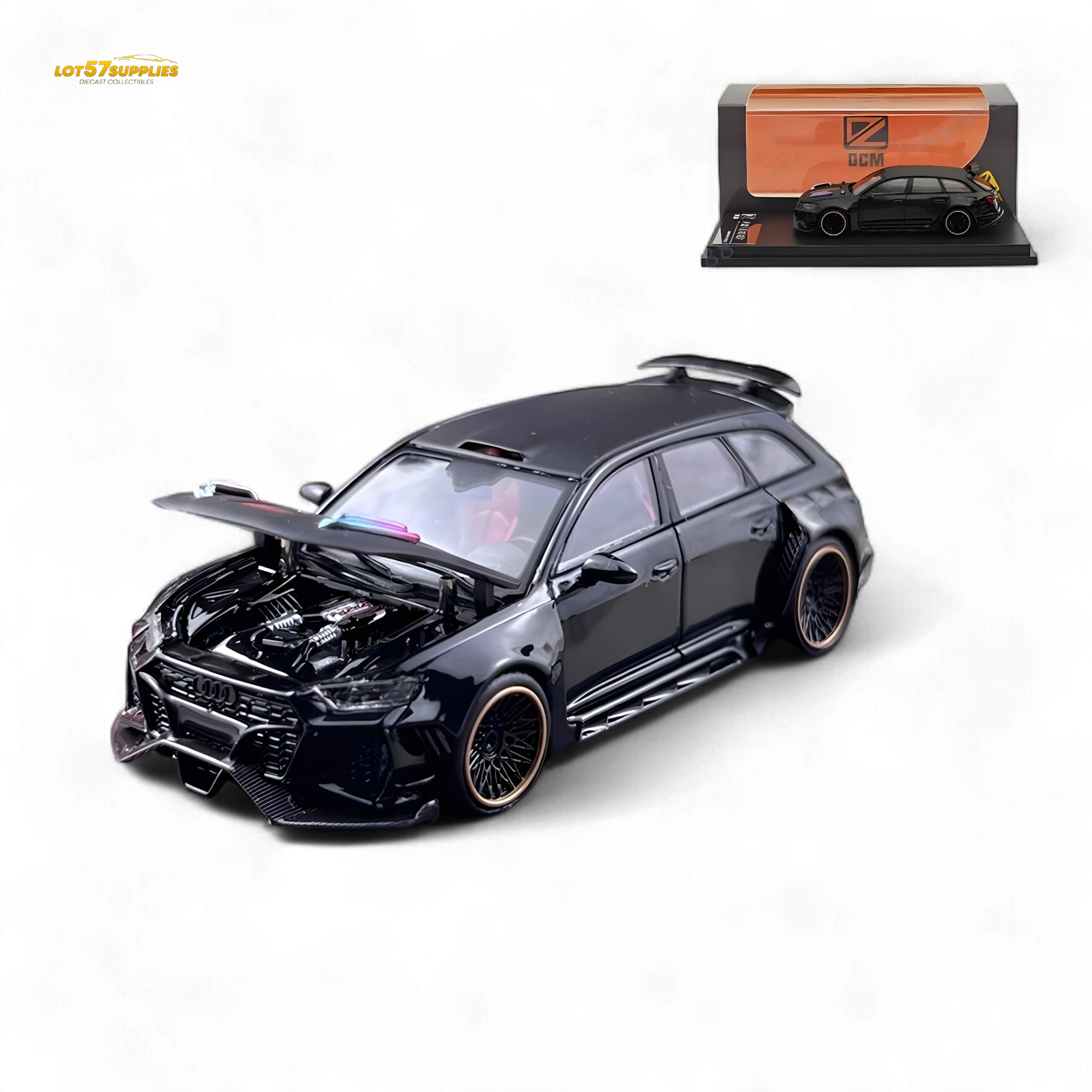 DCM Modified Audi RS6 Wagon Metallic Black - Engine & Openable Hood 1: ...