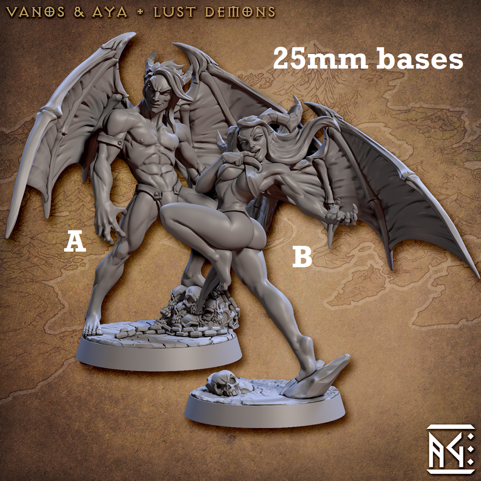 Vanos & Aya, Lust Demons (Incubus & Succubus Pinups) - Collectors World ...