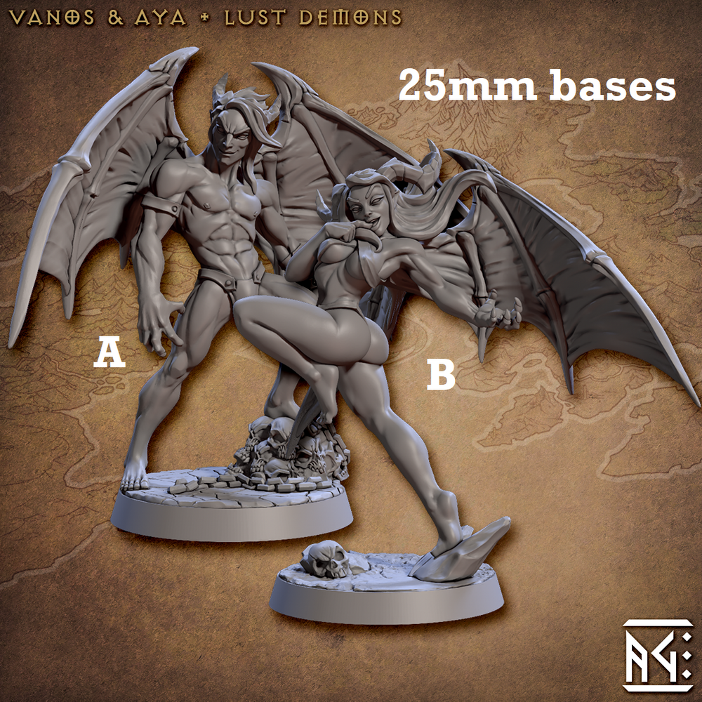 Vanos & Aya, Lust Demons (Incubus & Succubus Pinups) - Collectors World ...